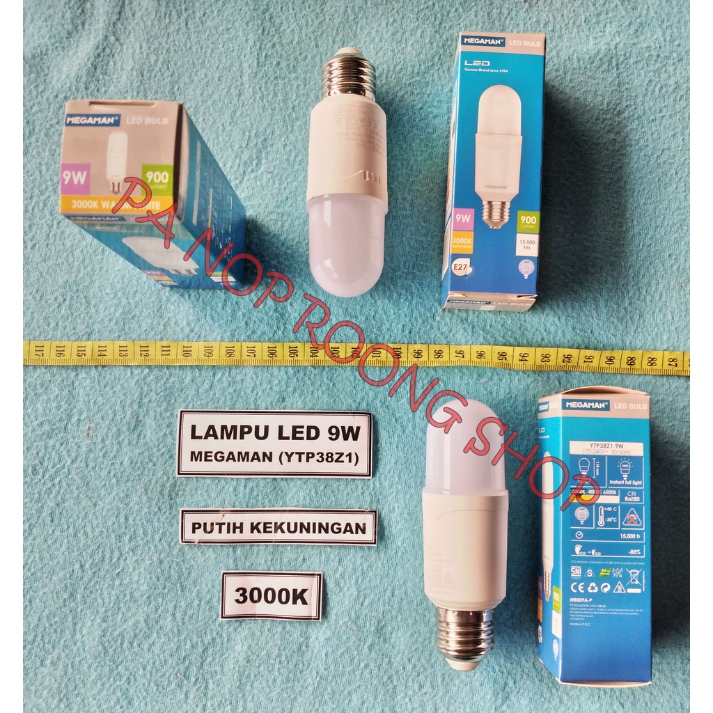 Jual LAMPU LED 9W MEGAMAN PUTIH KEKUNINGAN (YTP38Z1) | Shopee Indonesia