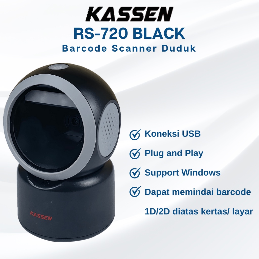 Jual BARCODE SCANNER DUDUK 1D 2D KASSEN RS 720 OMNI DIRECTIONAL ...
