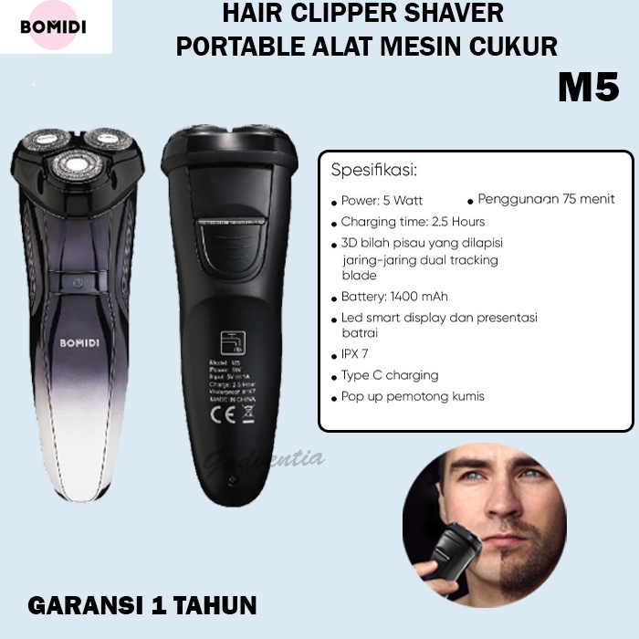 Jual BOMIDI M5 Alat Cukur Elektric Shaver Wireless Listrik Hitam ...