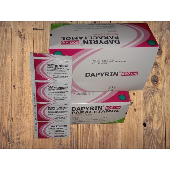 Jual DAPYRIN 500MG PARACETAMOL TABLET PER STRIP | Shopee Indonesia
