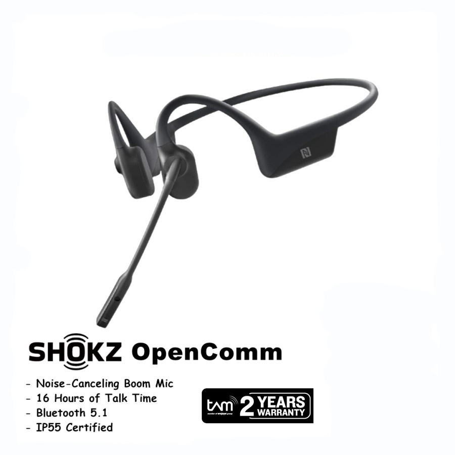 Jual Shokz OpenComm Headset Bone Conduction Earphone Bluetooth Wireless ...
