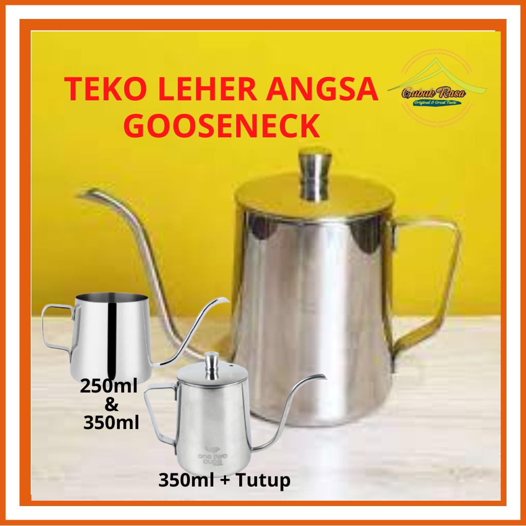 Jual Teko Leher Angsa/Gooseneck Pour Over Stainless/Tebal/250ml/350ml ...