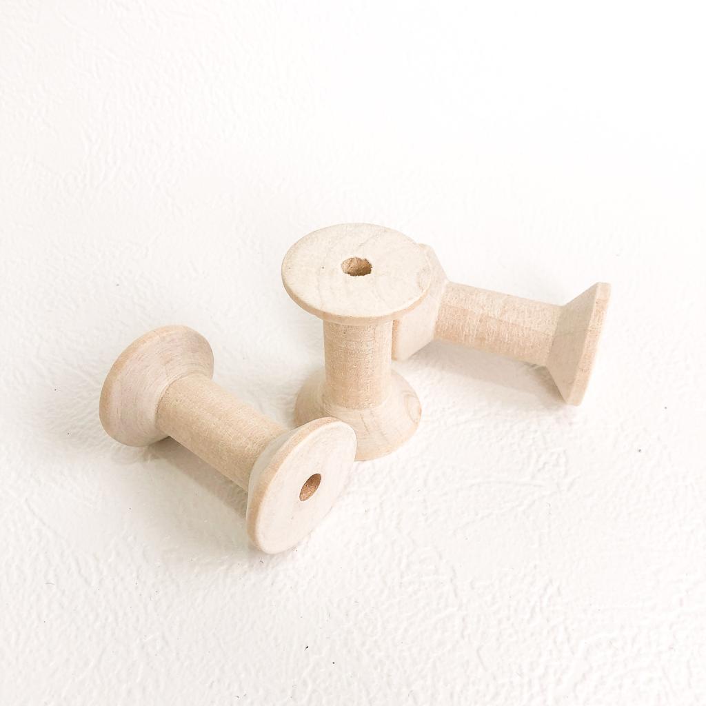 Jual Gulungan Spool Kayu 3.5cm untuk Pita dan Benang / Wooden Spool ...