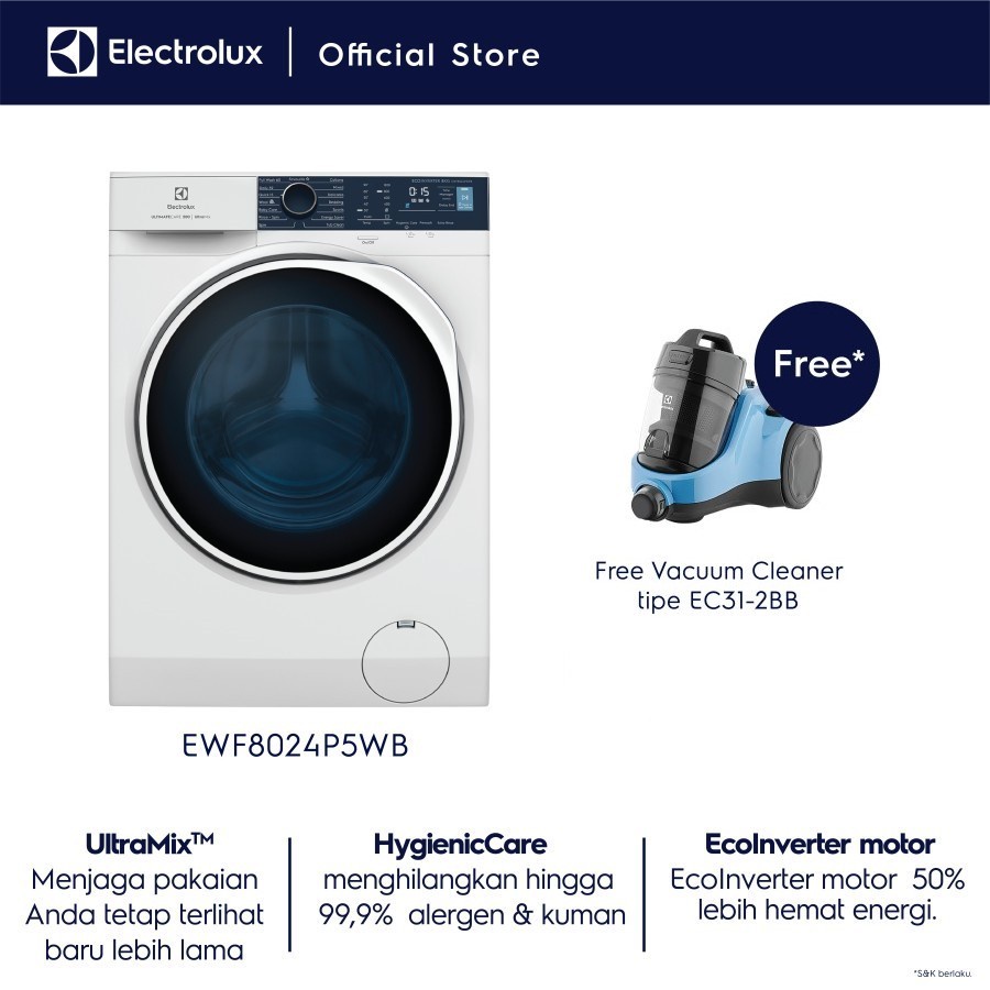 Jual ELECTROLUX EWF8024P5WB MESIN CUCI FRONT LOADING 8 KG | Shopee ...