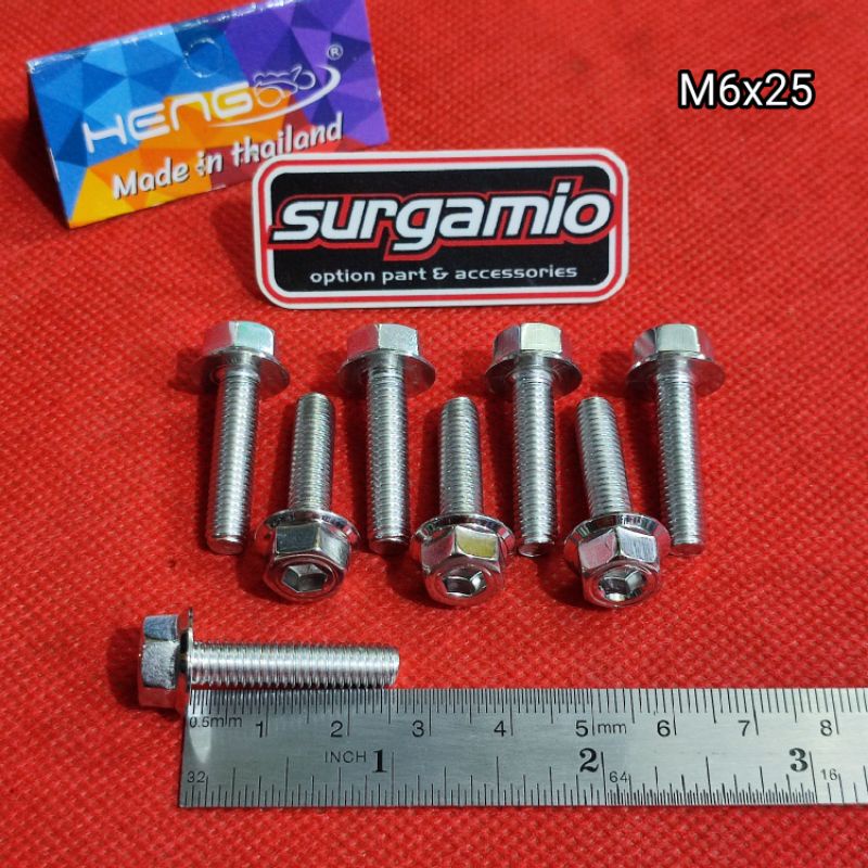 Jual Baut probolt stainless 2kunci 6x25 kunci L5 baut drat 10 panjang 2.5cm | Shopee Indonesia