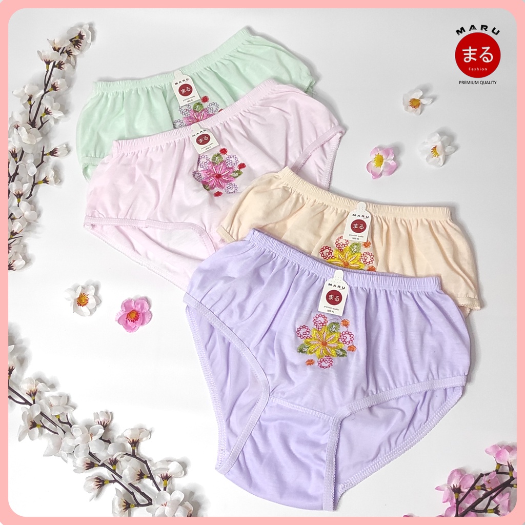 Jual 6 PCS & 12 PCS Celana Dalam Wanita Polos Big Size Motif Bordir Bunga Jumbo Hamil Bumil (Uk ...