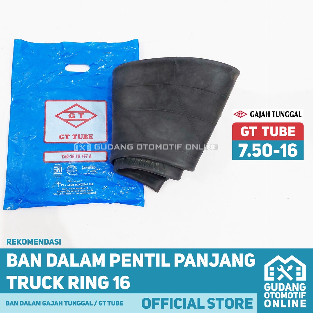 Jual Ban Dalam Truk GT Gajah Tunggal Ring 16 Pentil Cop Panjang Pendek 650 700 750 R16 | Shopee ...
