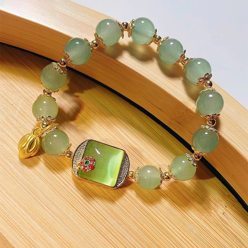 Jual COD ️ Gelang Tangan Manik-Manik Batu Jade Hetian Natural Bentuk ...