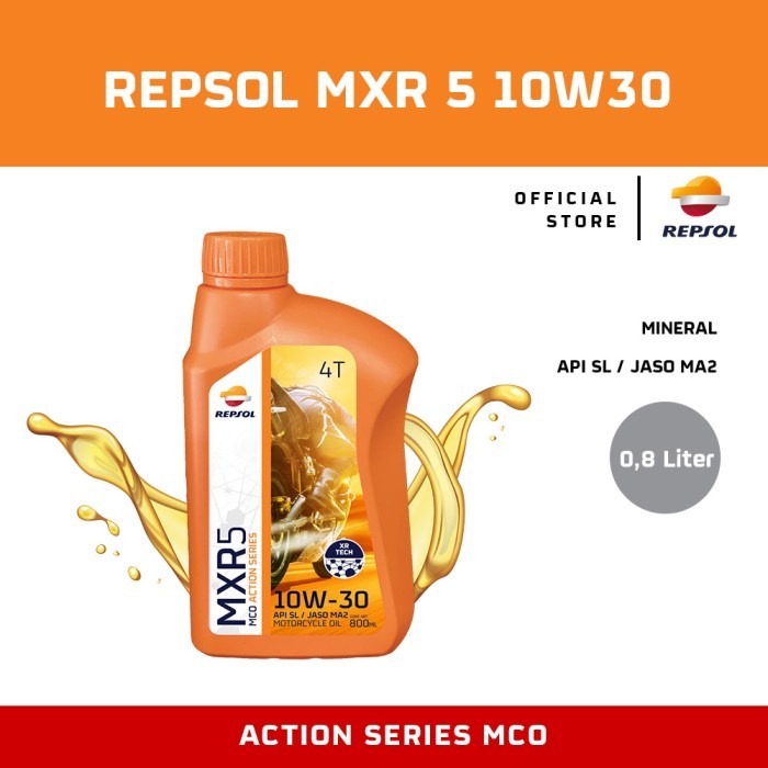 Jual Repsol Oli Motor MXR 5 10W-30 - SL/MA2 Pelumas Mesin Terbaik - 0,8 ...