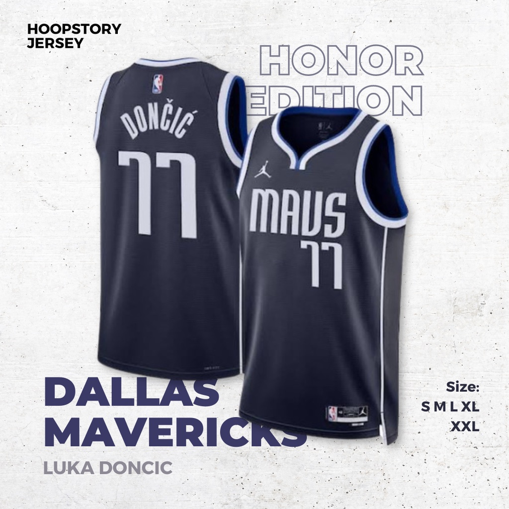 Jual JERSEY BASKET NBA MAVS #77 LUKA DONCIC HONOR 6 EARNED ED DONGKER ...