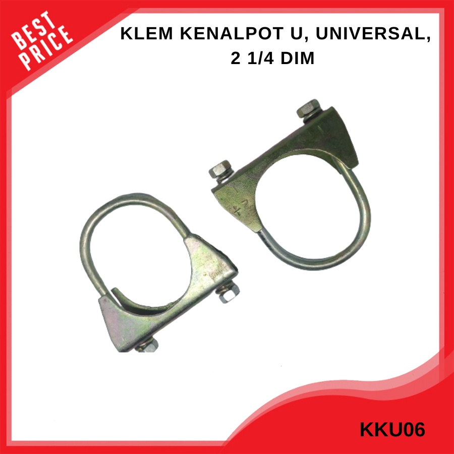 Jual Klem Baut U Bolt Muffler Clamp Universal 2 1/4" inch (57 mm) Klem ...