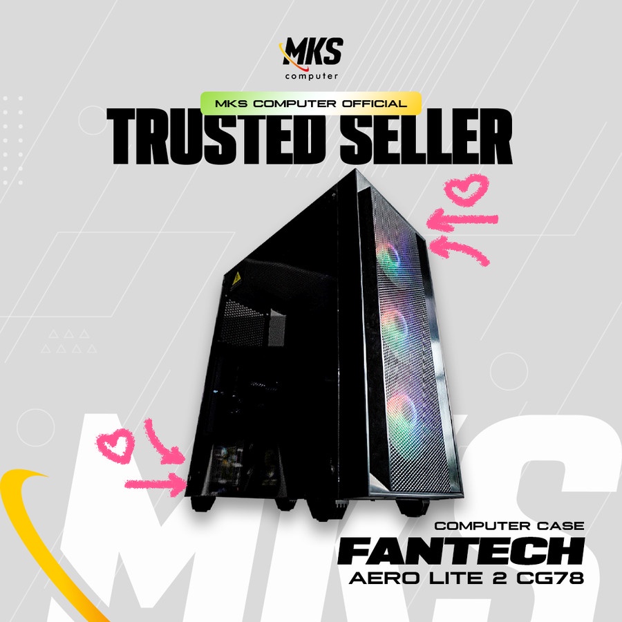 Jual FANTECH GAMING CASE AERO LITE 2 CG78 include 3 RGB fan | Shopee ...