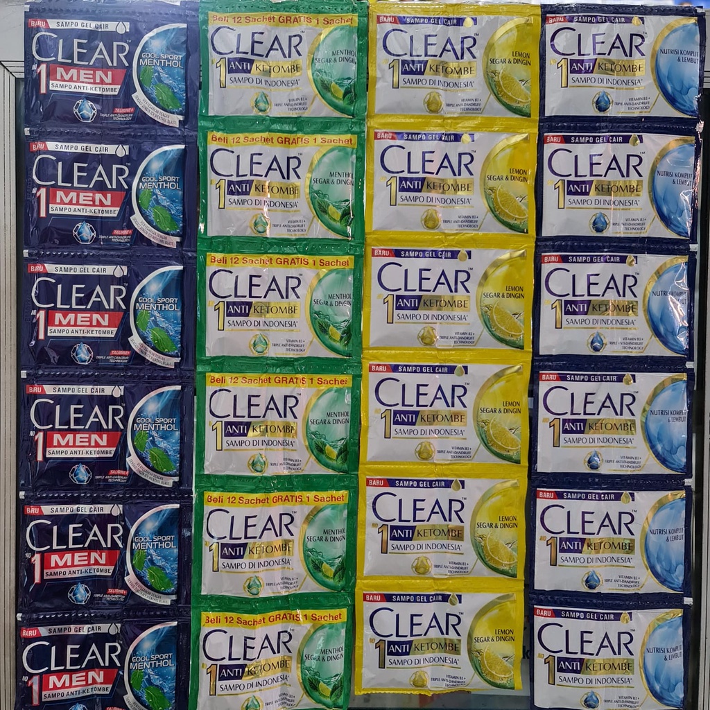 Jual GROSIR Shampo CLEAR Rentengan isi 24pcs / Clear shampoo saset ...