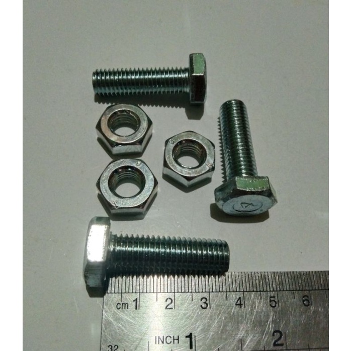 Jual BAUT MUR PUTIH BMP M10 X 35 MM GALVANIS ( KUNCI 17 ) | Shopee Indonesia