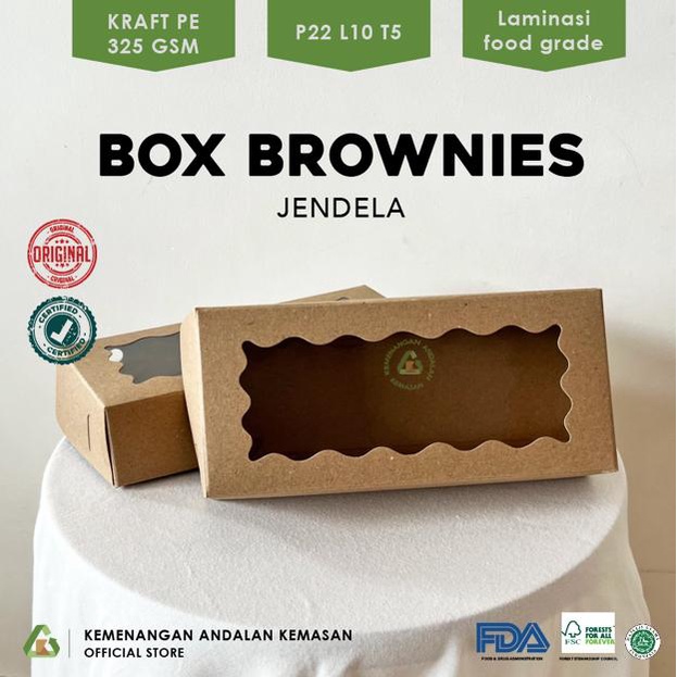 Jual Kotak kue/ Cake Box Kraft / Dus Snack / Dus Brownies / Kotak Bolu Gulung / Gable Box (WAJIB ...