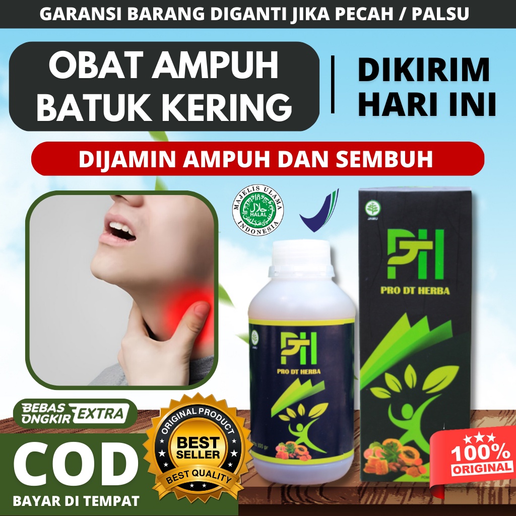 Jual Pro DT Herba Obat Batuk Kering Paling Ampuh, Gatal Tenggorokan ...