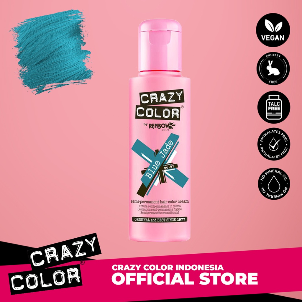 Jual Crazy Color Semi Permanent Hair Color Blue Jade Pewarna Rambut ...