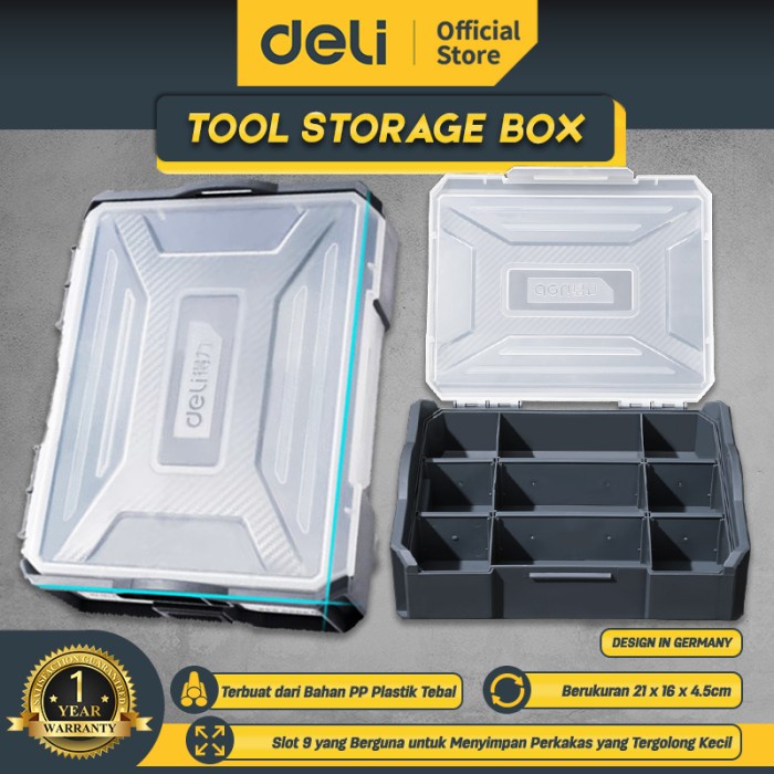 Jual Deli Tools Tool Storage Box / Kotak Alat Perkakas Ukuran 20 CM ...