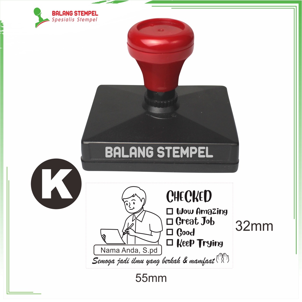Jual Stempel Nilai Guru Stampel Penilaian Cap Koreksi Stamp Checked ...