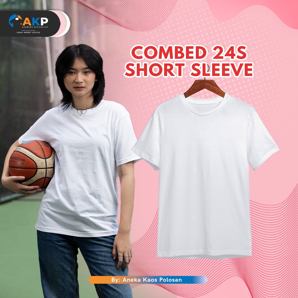 Jual AKP - Kaos Polos Katun Combed 24s - Cotton Combed 24s Short Sleeve ...