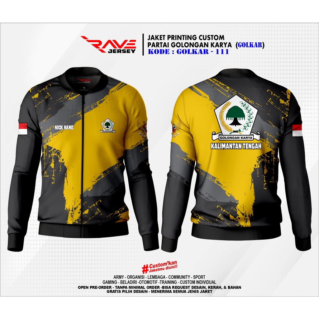 Jual JAKET GOLKAR BOMBER FULL PRINTING SUBLIM CUSTOM (DESAIN SUKA SUKA ...