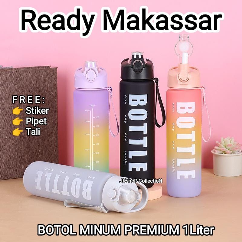 Jual BOTOL MINUM VIRAL 1LITER BOTOL MOTIVASI | Shopee Indonesia