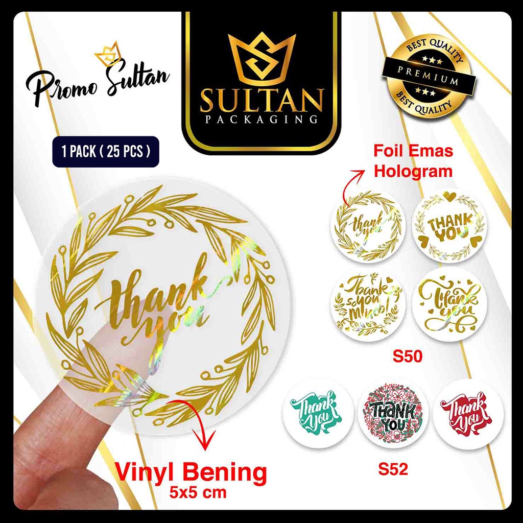 Jual Sticker - Label Sticker Thanks you - Sticker Ucapan Terima kasih ...