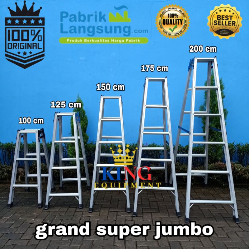 Jual SUPER - TANGGA JUMBO /lipat aluminium/ukuran 200 cm/175 cm/150 cm ...
