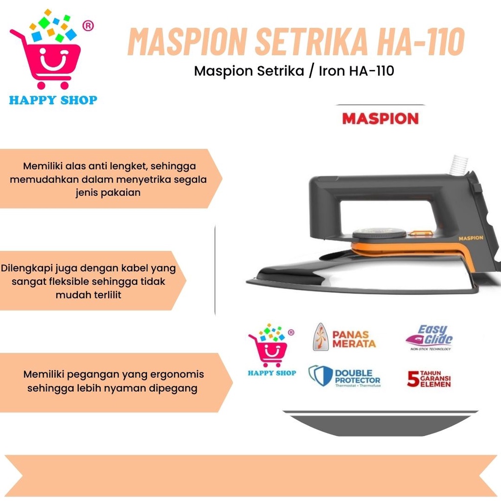 Jual Maspion Setrika / Iron HA - 110 | Shopee Indonesia