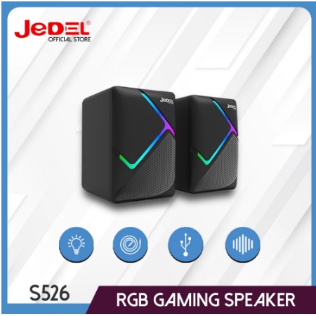 Jual ITSTORE Speaker Gaming JEDEL S-526 for PC USB 2.0 + Jack 3.5mm with RGB Lights | Shopee ...