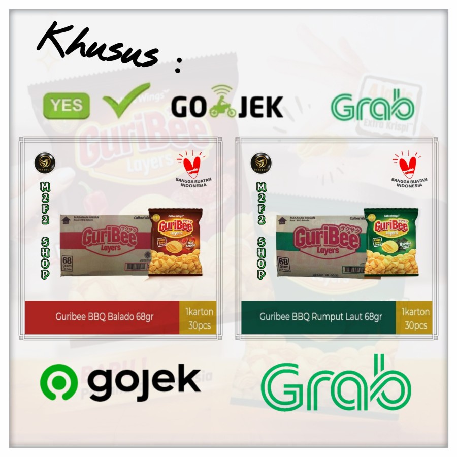 Jual Keripik GuriBee Layers Semua Rasa - 65 gr Kemasan Karton (Khusus Bluebird/Gosend/Grab ...