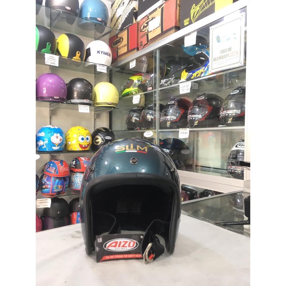 Jual Aizo Slim Head Helm Half Face Dewasa Tanpa Kaca Warna All Grey ...