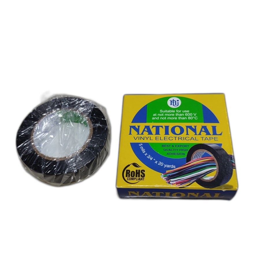 Jual Lakban Isolasi Kabel Listrik Hitam National Vinyl Electrical Tape ...