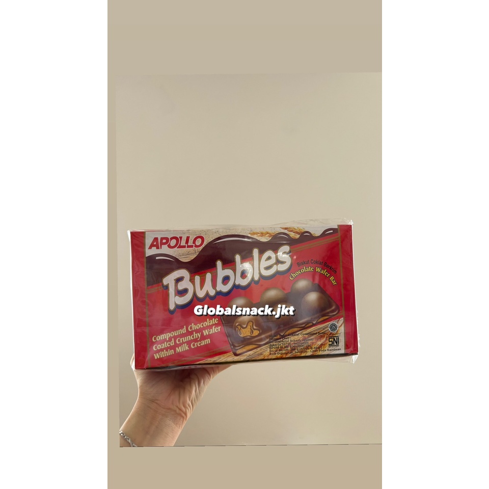 Jual APOLLO BUBBLES CHOCOLATE COMPOUND COATED CRUNCHY WAFER WITH MILK ...