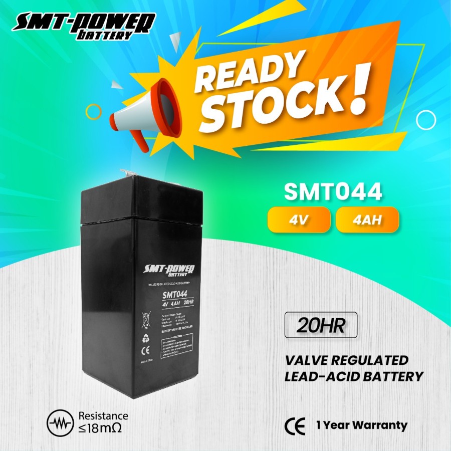 Jual AKI KERING TIMBANGAN DIGITAL 4V 4AH BATTERY SMT-POWER 4 VOLT 4AH | Shopee Indonesia
