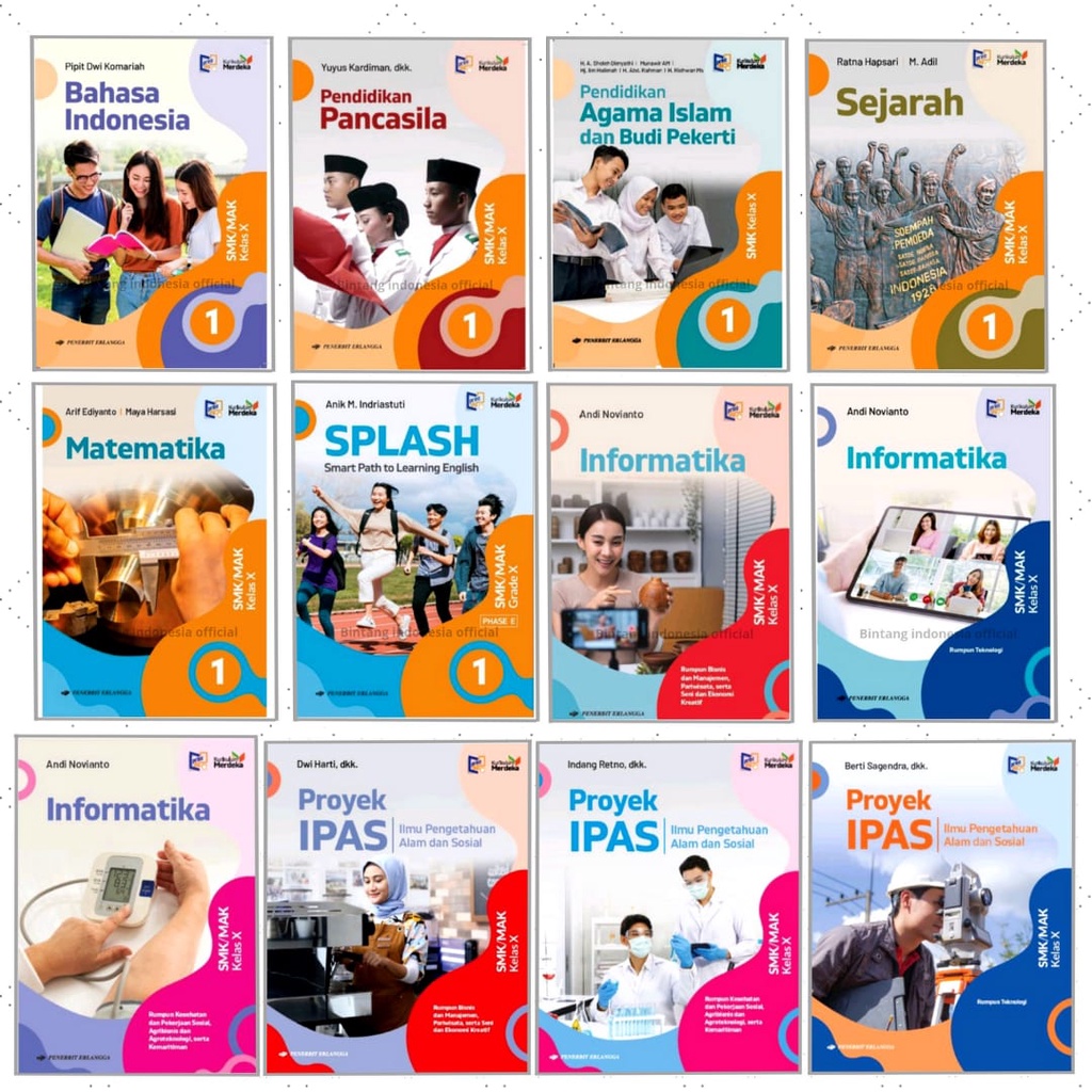 Jual Buku Pelajaran Kelas 1 Smk Mak Kurikulum Merdeka Erlangga Shopee