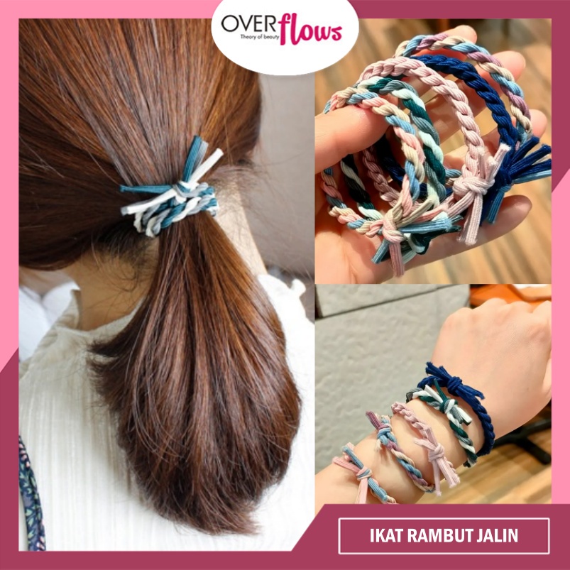 Jual OVERFLOWS.ID Ikat Rambut Jalin Polos Korea Karet Simple Kuncir ...