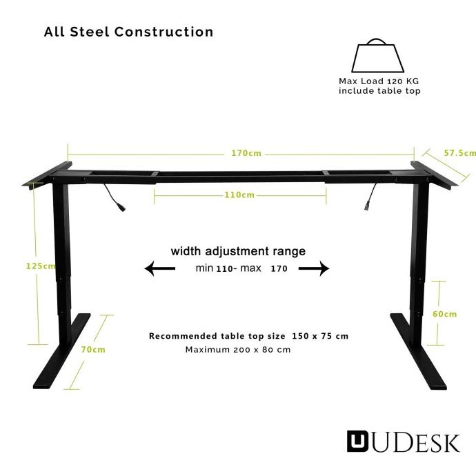 Jual Standing Electric Working Gaming Desk Frame - Tanpa daun meja ...