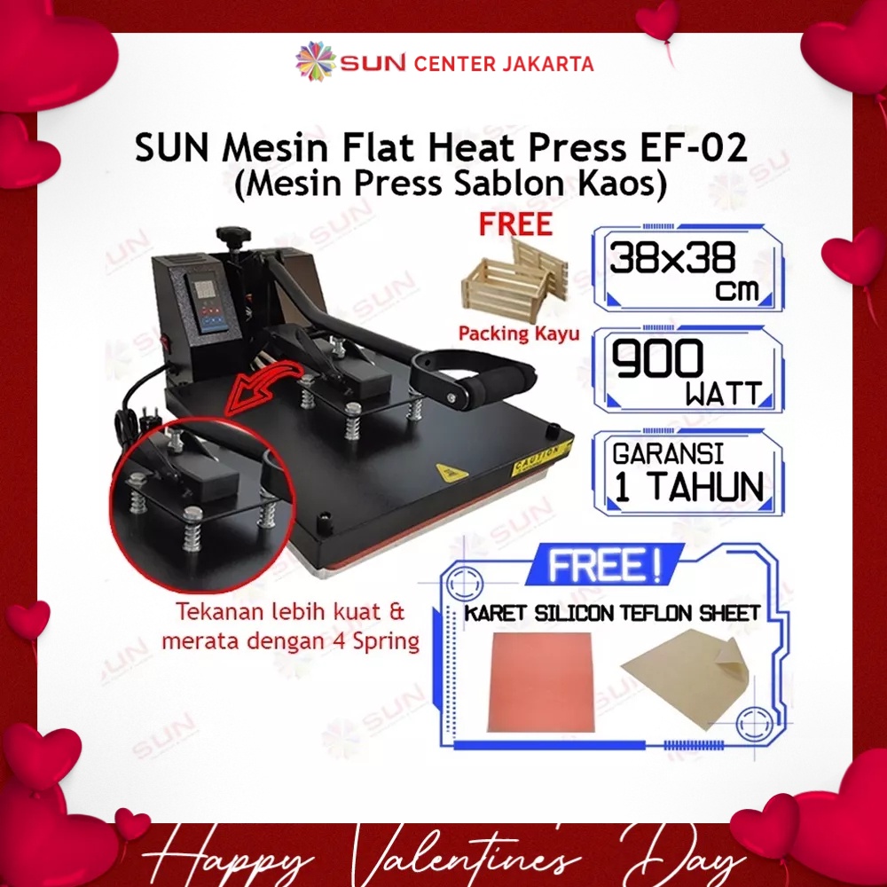 Jual Mesin Press Sablon Kaos 38x38 Digital Premium EF-01/EF-02/EF-03 ...