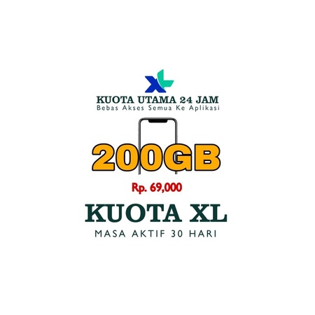 Jual Kartu + PAKET DATA XL KUOTA UNLIMITED 200GB 24 JAM MASA AKTIF 30 HARI | Shopee Indonesia