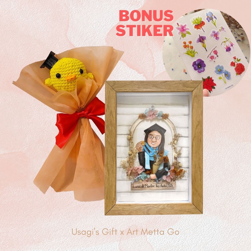 Jual Hampers Wisuda Handmade Paper Craft & Buket Crochet (BONUS STIKER ...