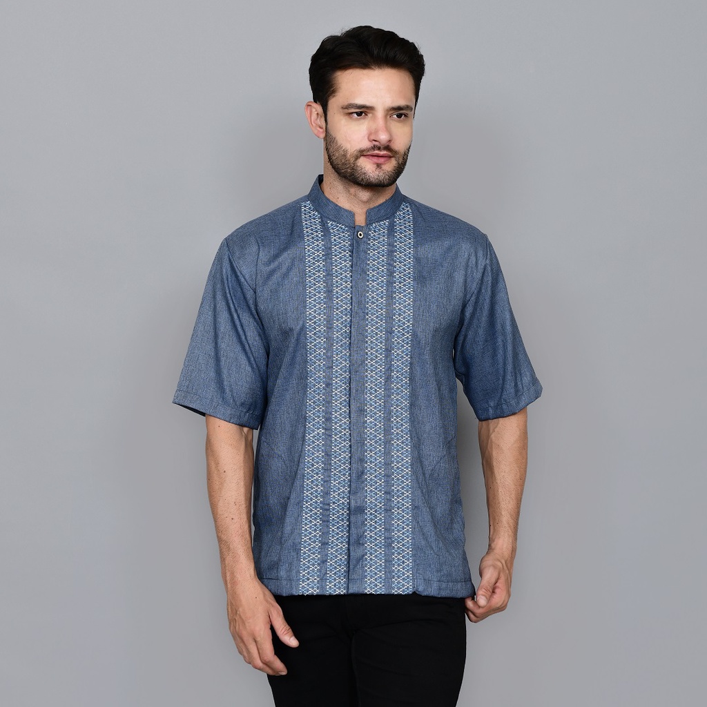 Jual baju kemeja koko bordir pria dewasa lengan pendek alkinan ak043 ...