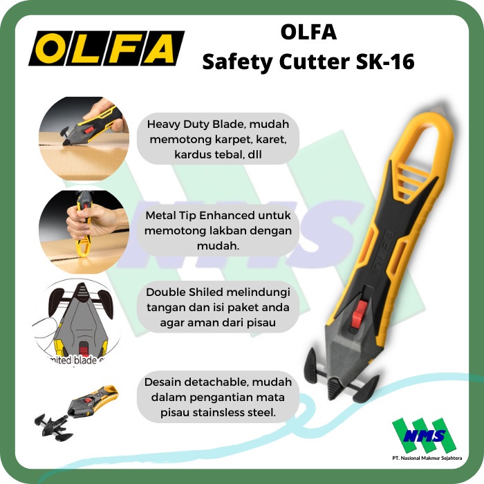 Jual Cutter Olfa Safety Cutter Sk-16 Pisau Potong Kardus Tebal Karpet Rubber Ori | Shopee Indonesia