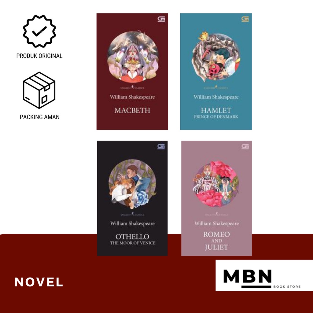 Jual ENGLISH CLASSICS: ROMEO AND JULIET/ MACBETH/ OTHELLO THE MOOR ...