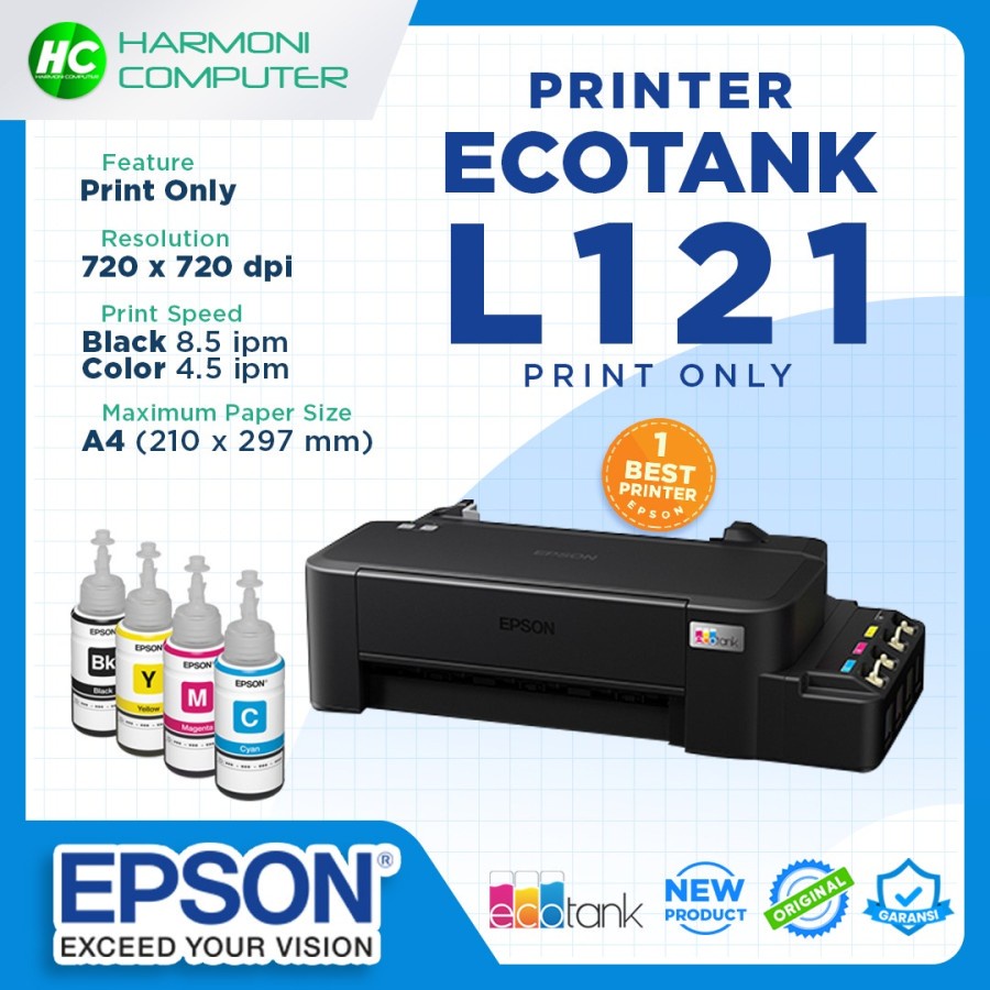Jual PRINTER EPSON ECO TANK L121 A4 Ink Tank Printer | Shopee Indonesia