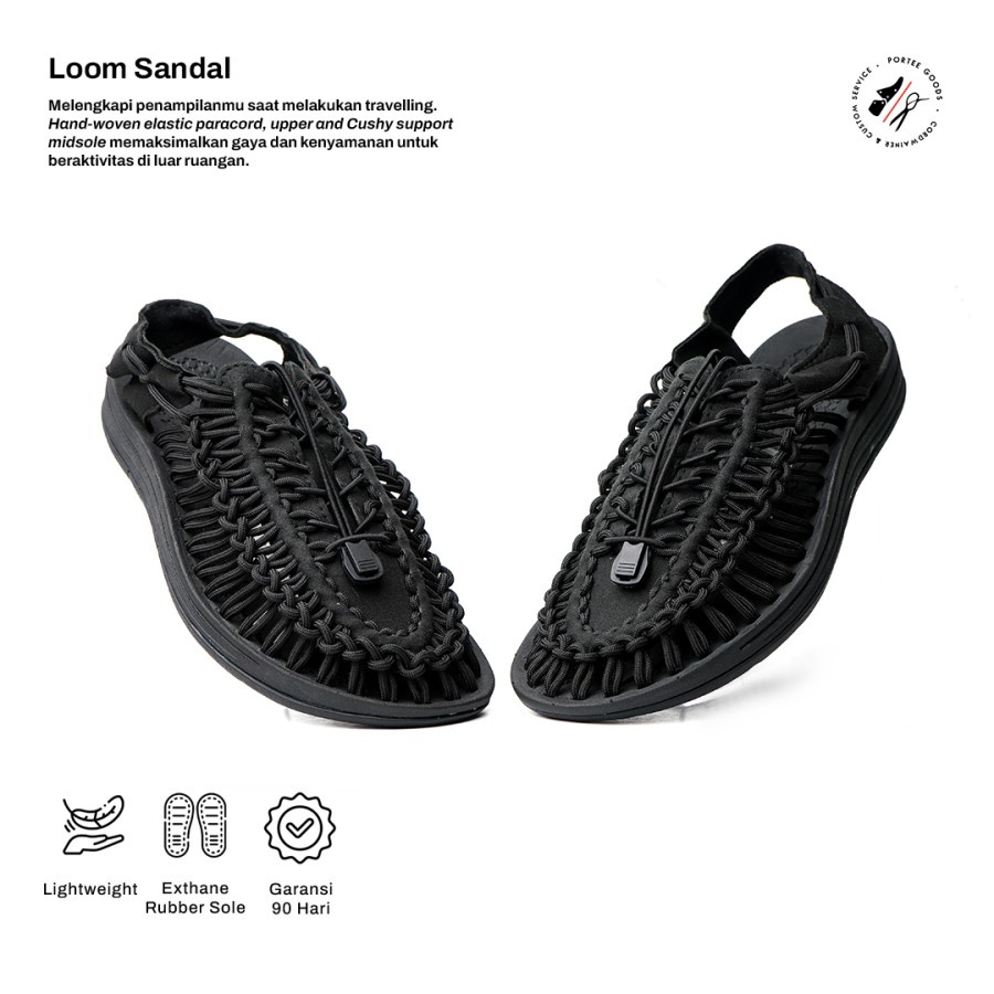 Jual Sandal Wanita Portee Loom Sandal Black | Shopee Indonesia