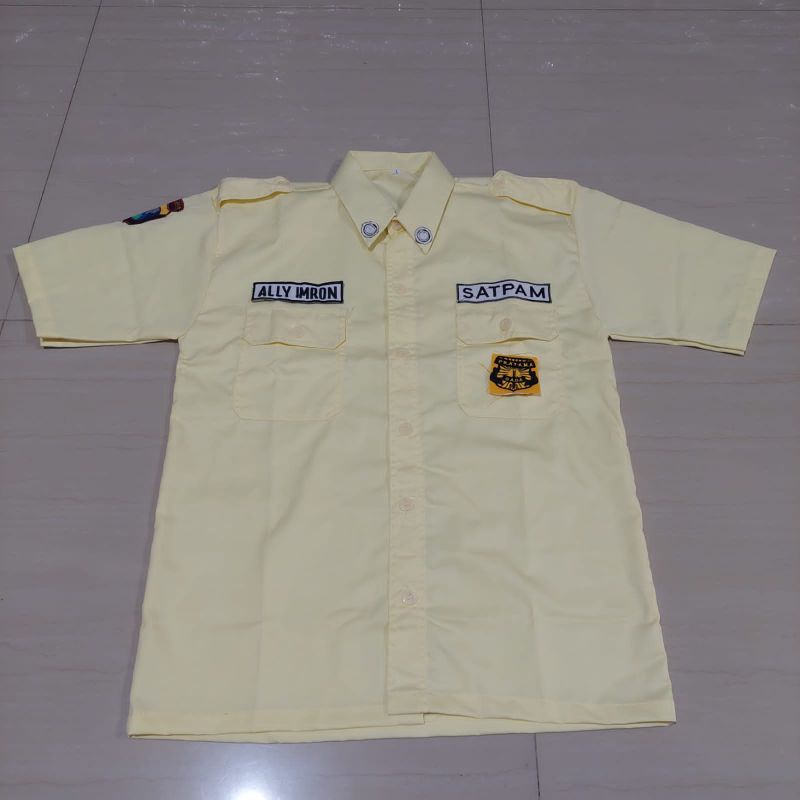 Jual SERAGAM SATPAM PDH TERBARU LENGAN PENDEK KUNING | Shopee Indonesia