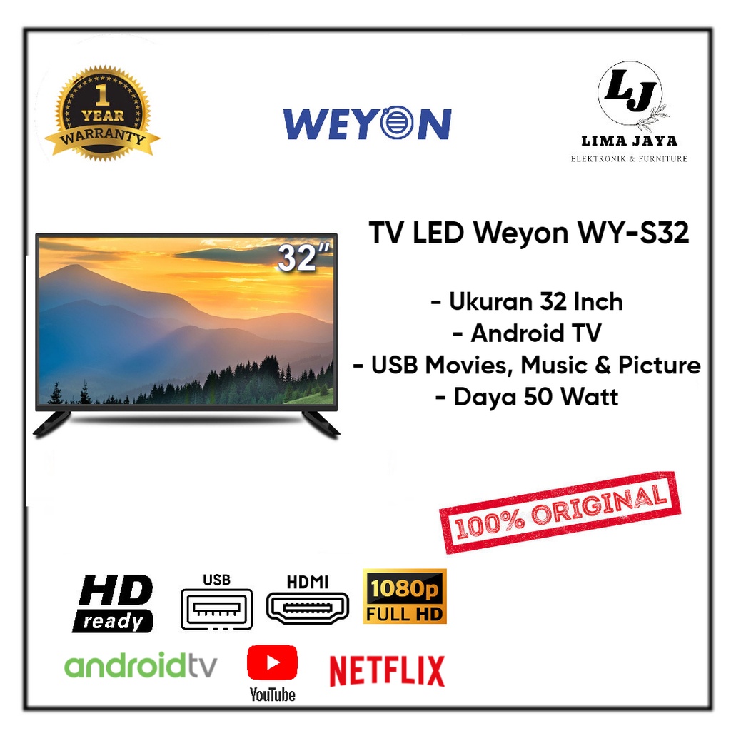 Jual Weyon TV LED WY-S32 Android TV LED Weyon 32 Inch | Shopee Indonesia