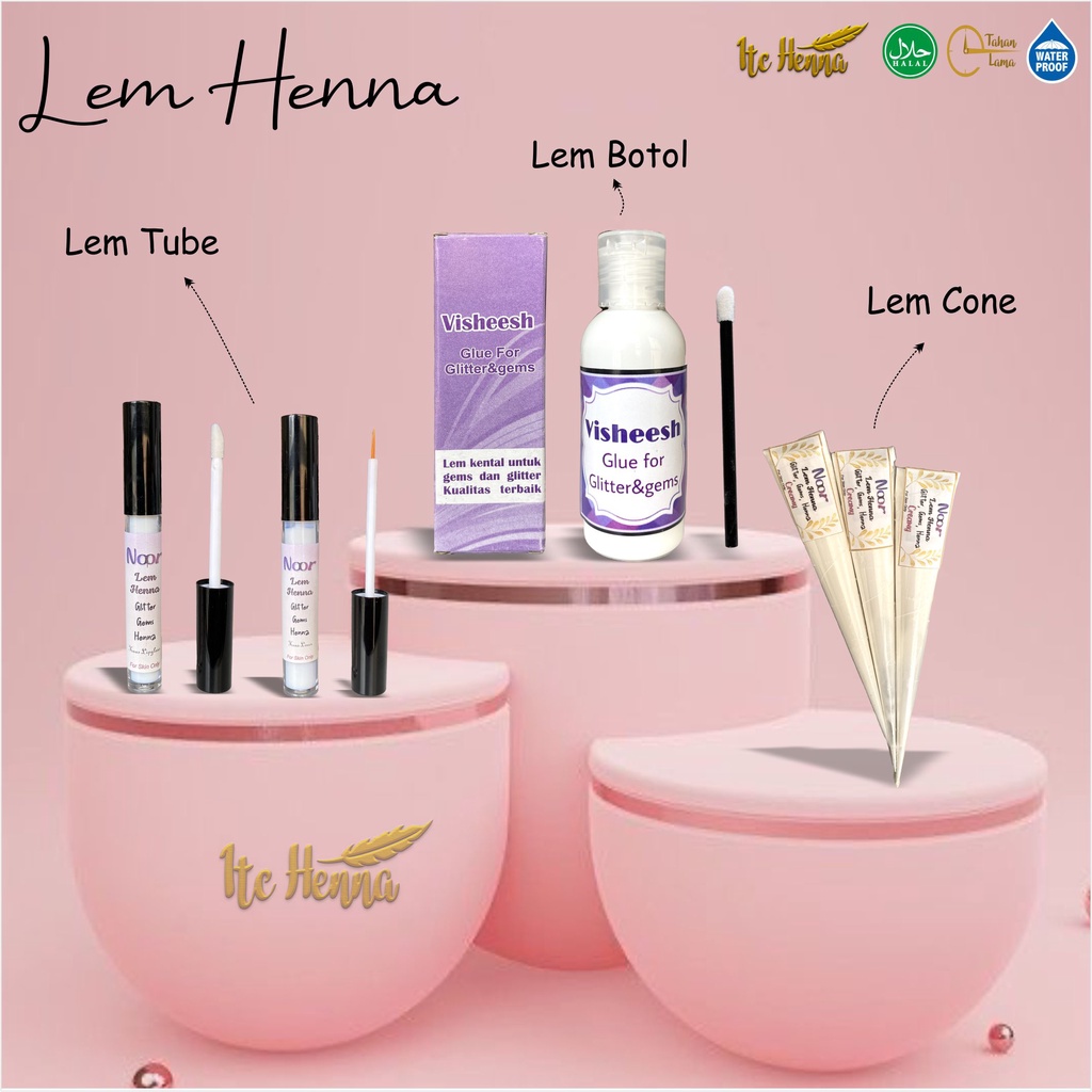 Jual Lem Henna Lem Kulit Cone Tube Botol Lem Glitter Mutiara Gems ...