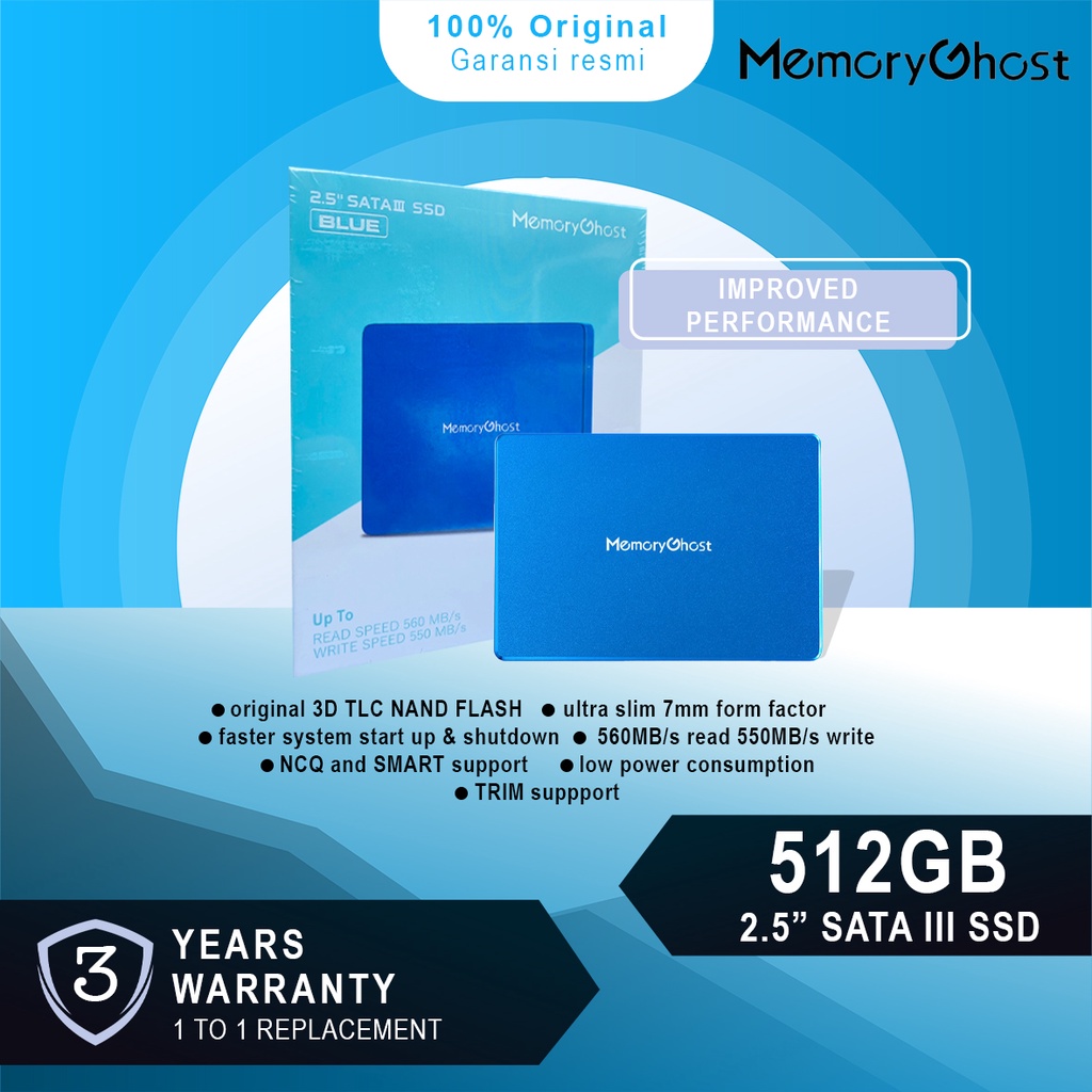 Jual Memory Ghost SSD 2.5" SATA III 6Gbps 3D NAND Improved Performance ...